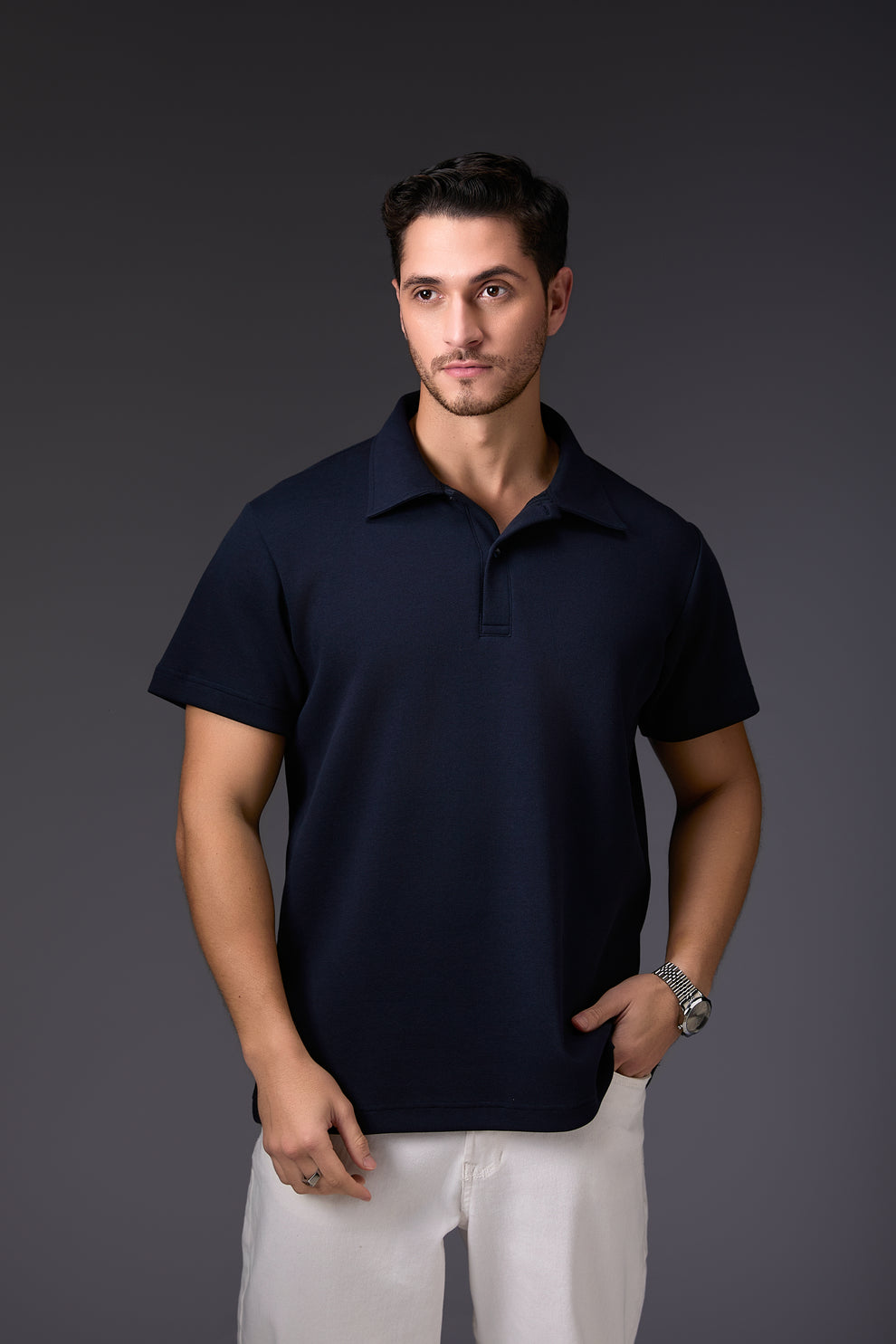 Classic Deep Navy Blue Polo – The Royal Bear